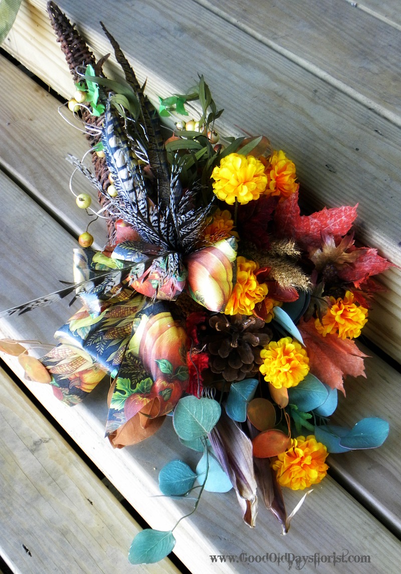 Faux Flower Harvest & Vine Cornucopia - Good Old Days Florist - The Eco ...